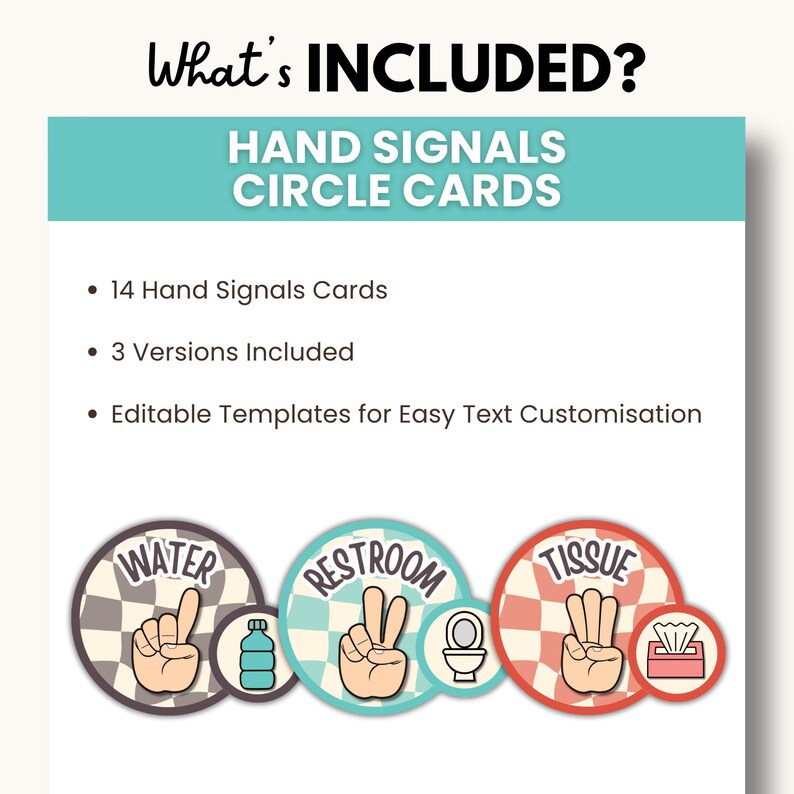 Groovy Classroom Hand Signal Posters: Retro Classroom Decor (digital ...