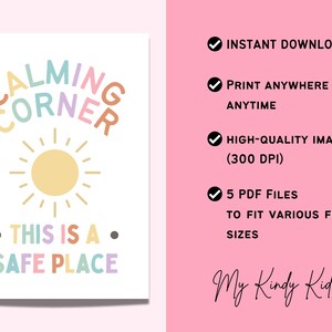 Calm Down Corner Poster Safe Place Print Calming Corner - Etsy