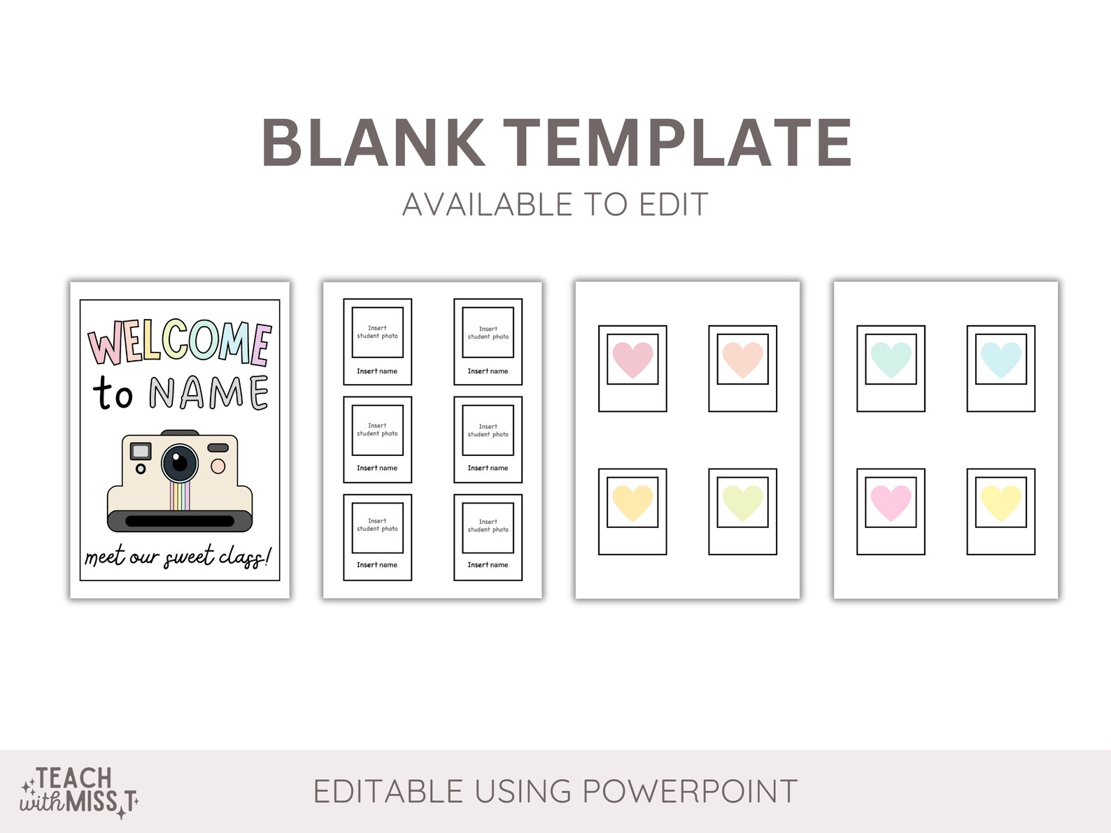 Polaroid Camera Classroom Door Display Editable Bundle Polaroid Camera ...