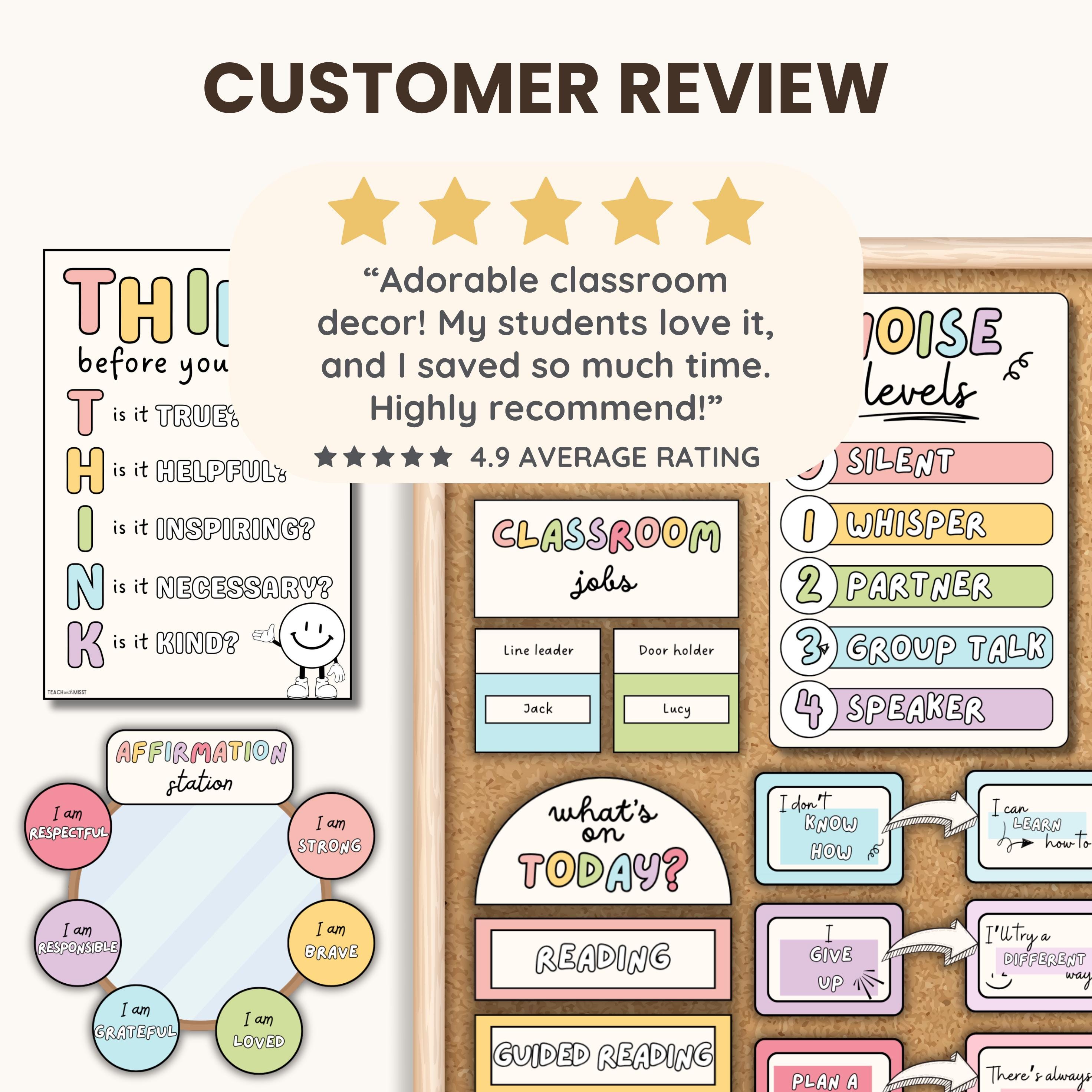 Neutral Boho Classroom Jobs Chart: Editable Helping Hands Display ...