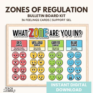 Zones of Regulation Bulletin Board Kit: Social Emotional Learning ...