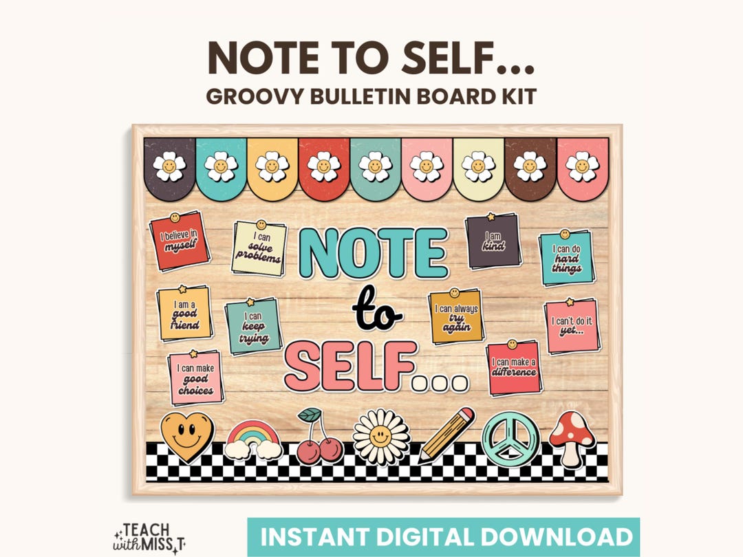 Note to Self Bulletin Board Kit for Mental Health & Growth Mindset ...