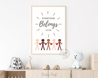 Inclusive Classroom Art Diversity Poster Human Equality Art | Etsy