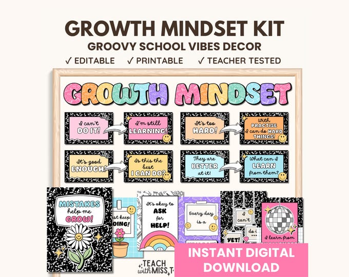 Boho Retro Educational Classroom Poster Bundle, Quotes, Emotions Chart ...