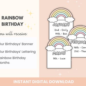 Rainbow Classroom Birthday Bulletin Board Display Bundle | Back to ...