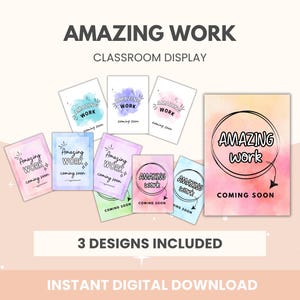 Watercolour Amazing Work Coming Soon Display Posters | Watercolor ...