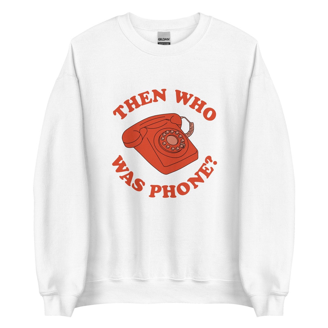Then Who Was Phone Meme - Funny Red Retro Phone Humor - Creepy Horror ...