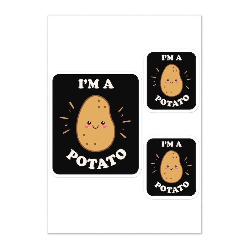 Cute I'm a Potato Meme Stickers for Fun and Joy, Funny Quote for Potato ...