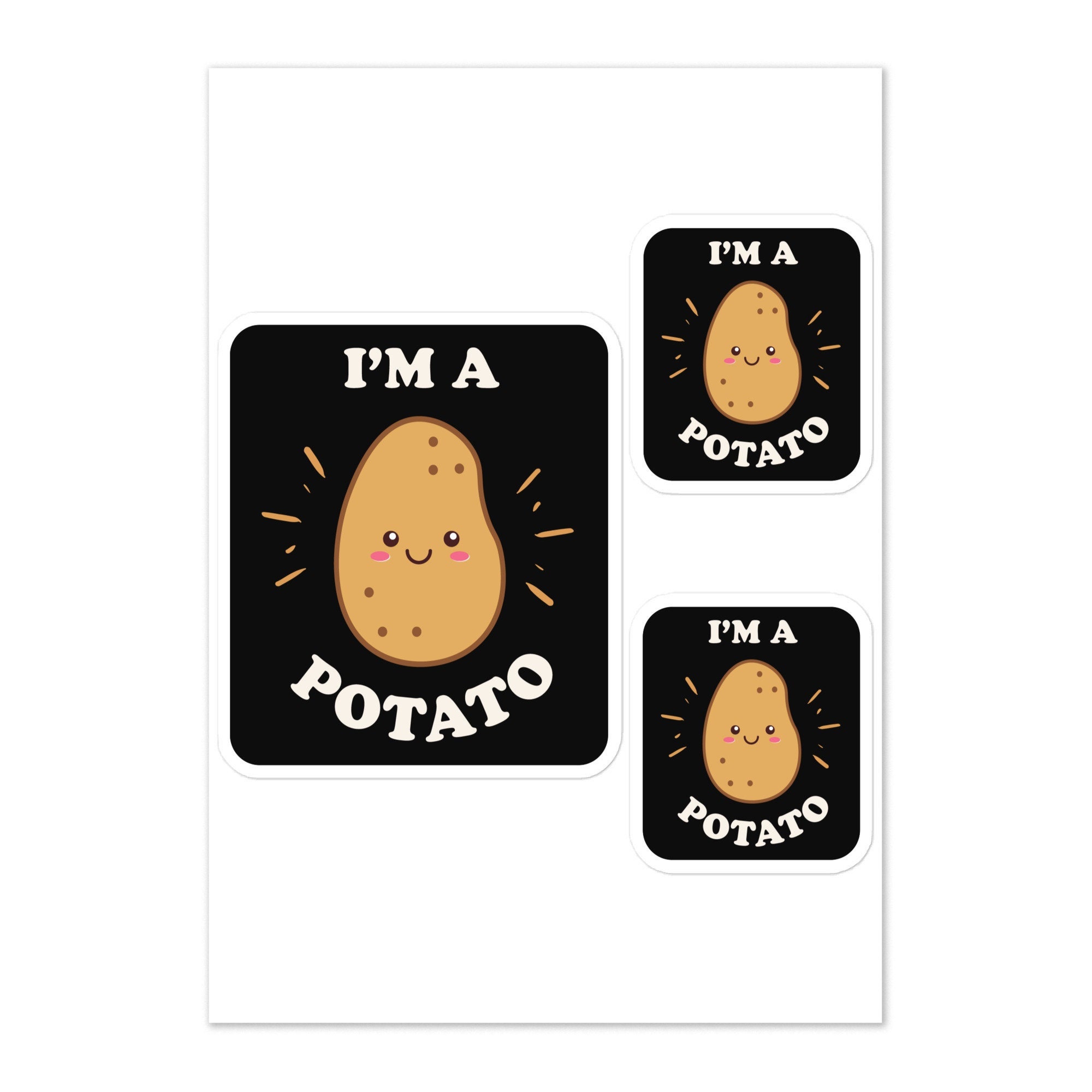 Cute I'm a Potato Meme Stickers for Fun and Joy, Funny Quote for Potato ...