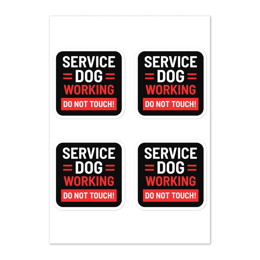 Service Dog Working Do Not Touch Sticker, on Duty Puppy, Danger Warning ...