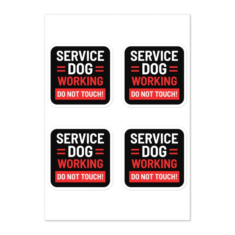 Service Dog Working Do Not Touch Sticker, on Duty Puppy, Danger Warning ...