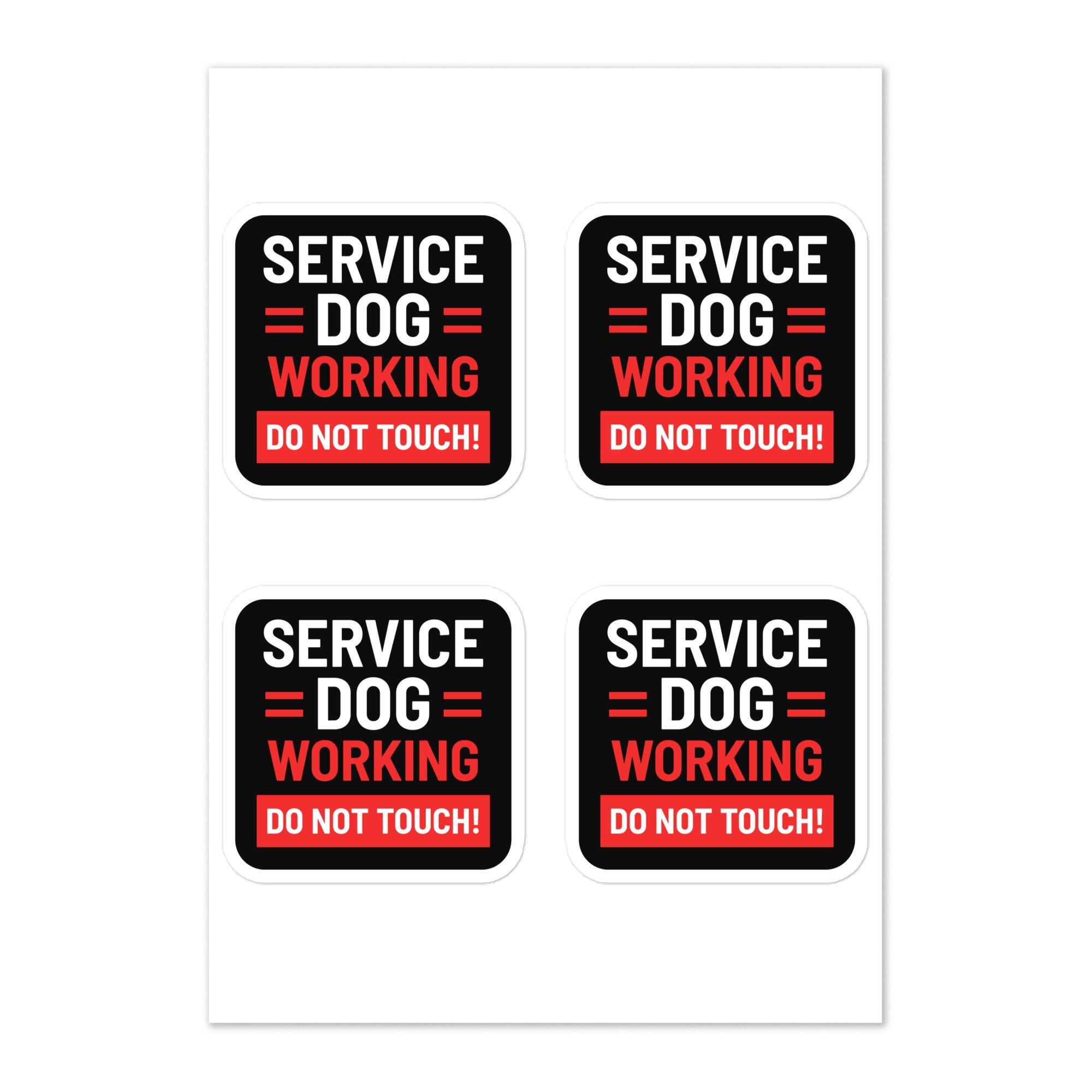 Service Dog Working Do Not Touch Sticker, on Duty Puppy, Danger Warning ...