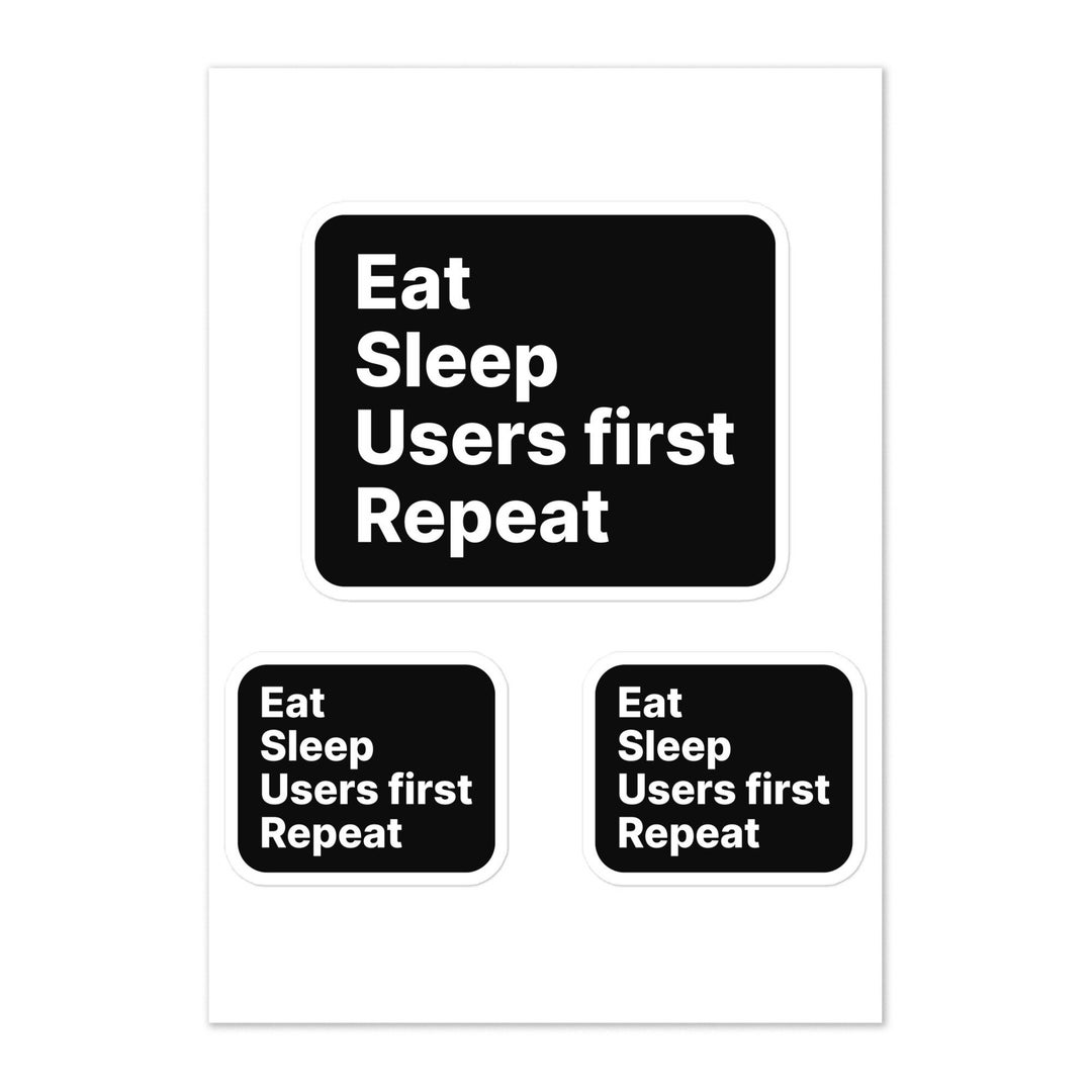 Users First Eat, Sleep, Design, Repeat Stickers for Design Lovers, Cool ...