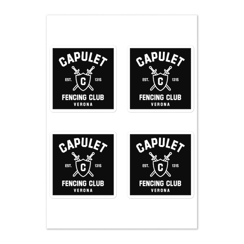 Capulet Fencing Club - Romeo & Juliet Inspired Stickers for Passionate ...
