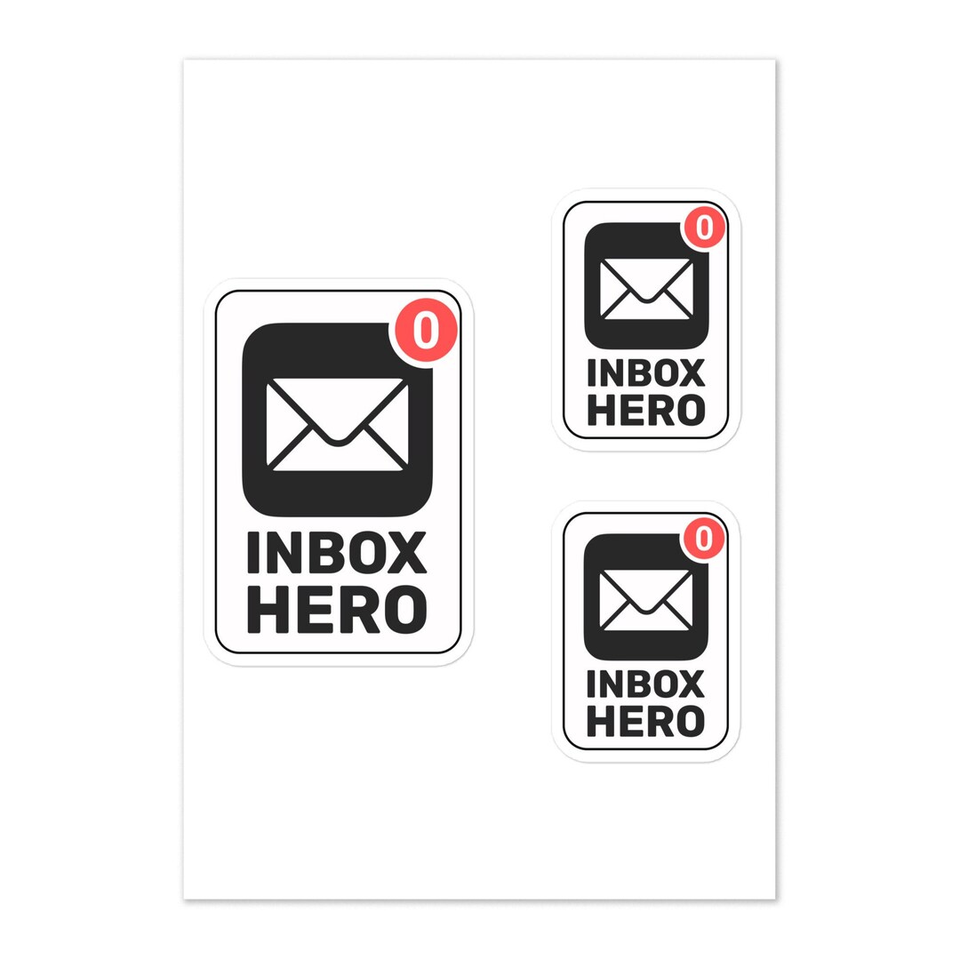 Email Inbox Hero - Funny the Zero Messages Victory! A Fun Sticker Sheet ...