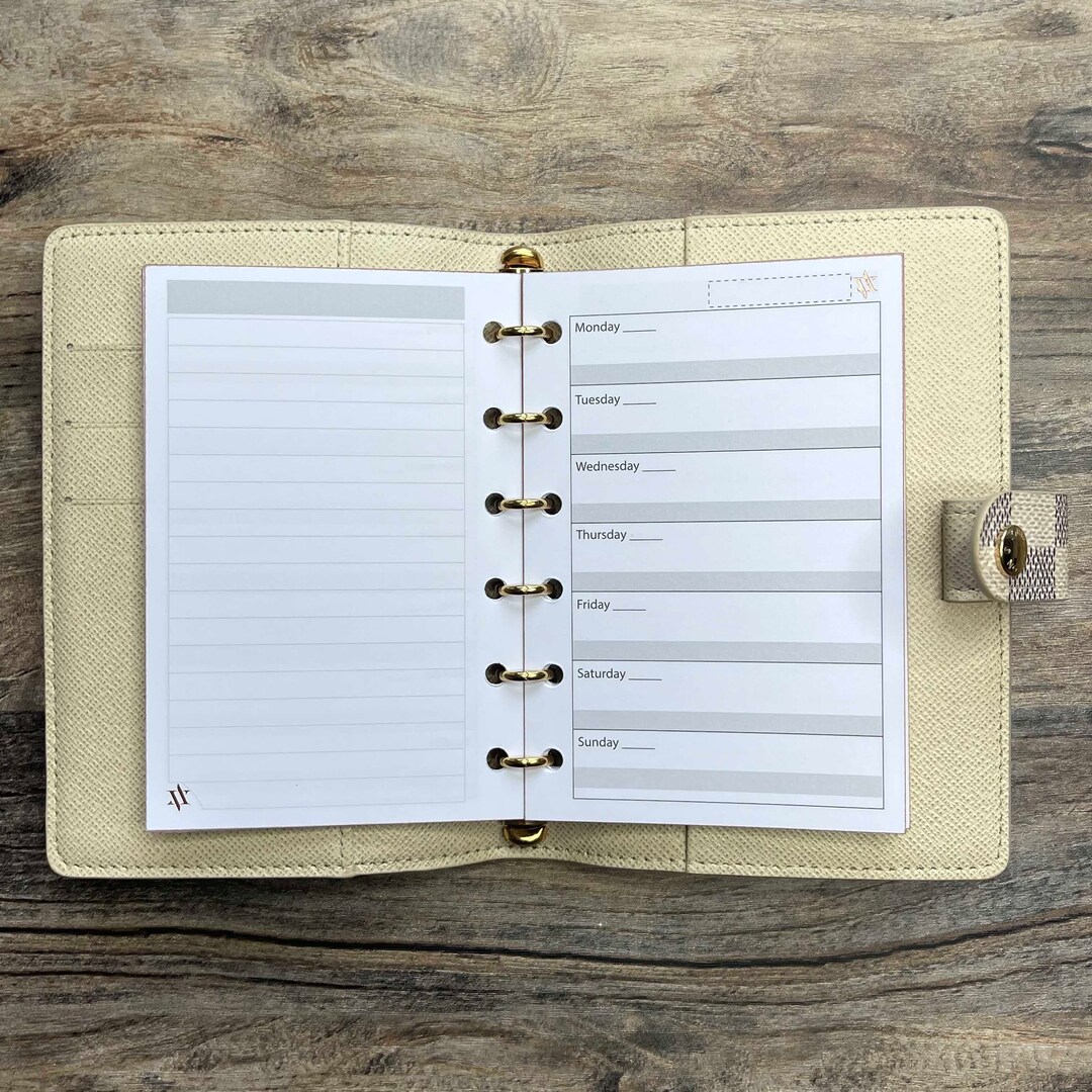 Pocket Planner Inserts Weekly Undated Planner Pages With Rose Gold Edge ...