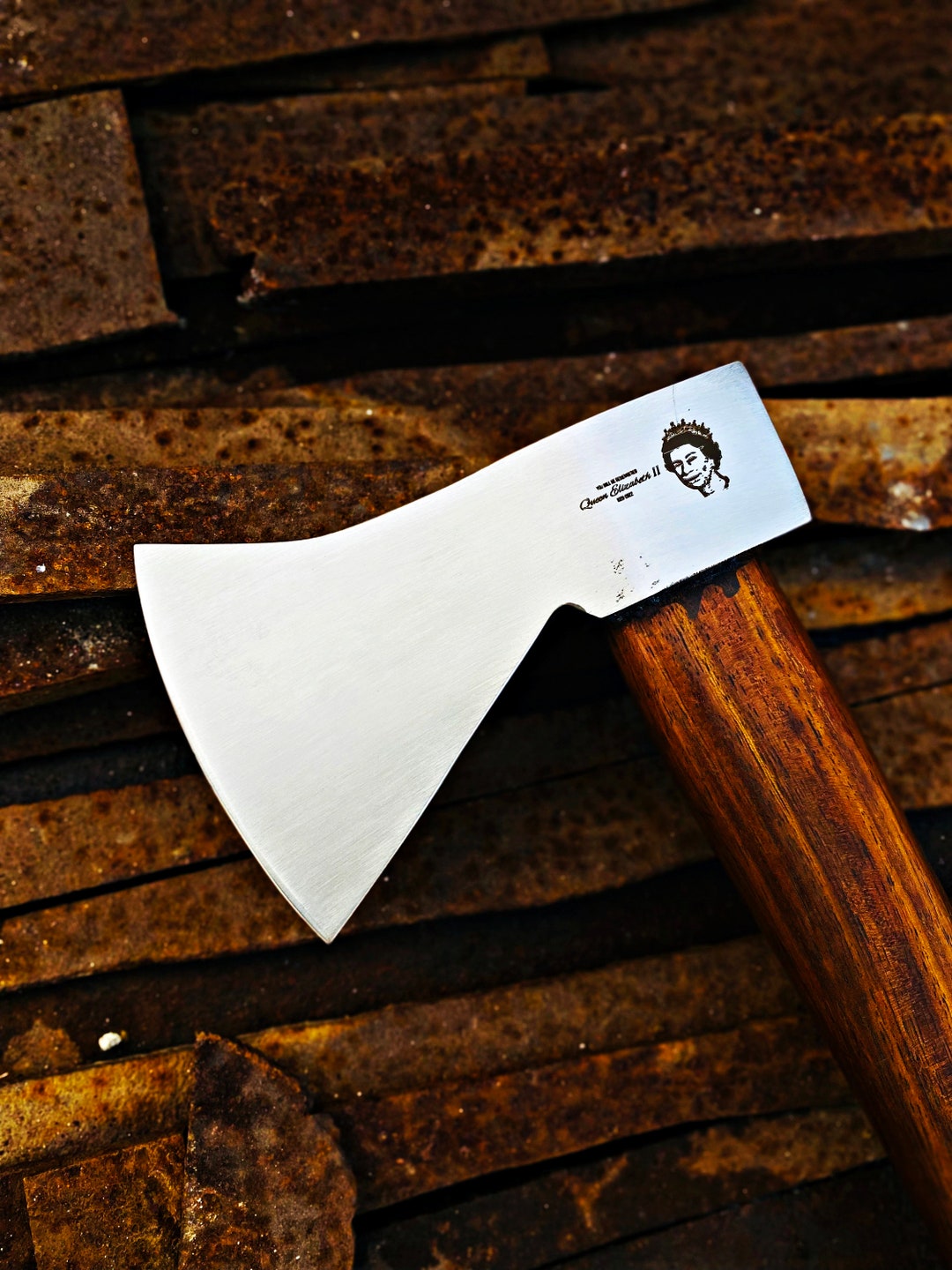 Queens Fan Axe Custom Made Hand Forged Axe Gift for Him Gift for Father ...