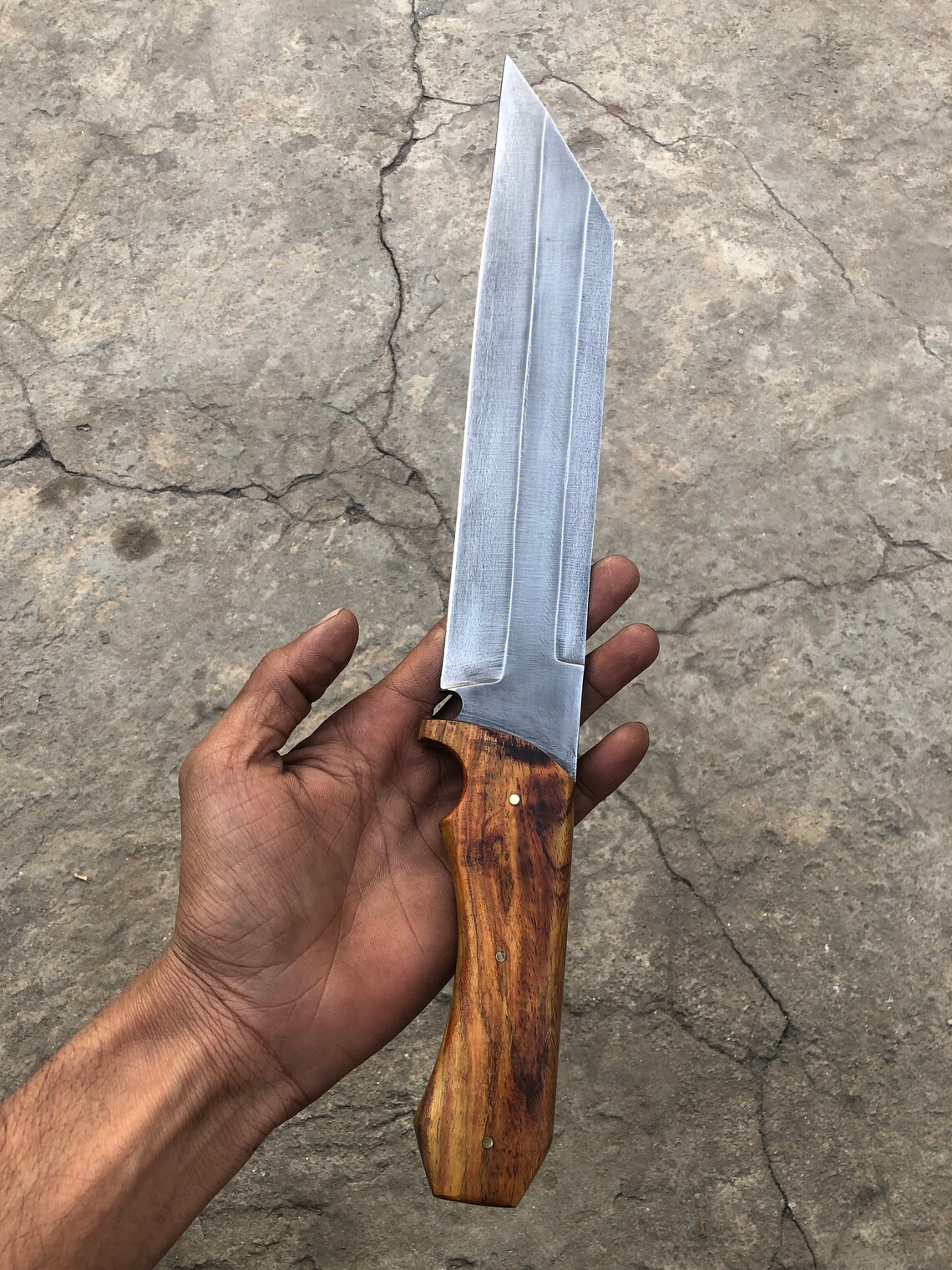 Antiqued Custom Handmade 5160 Spring Steel Viking Medieval Seax Knife ...