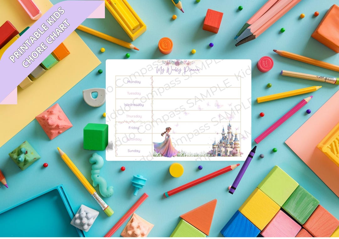 Princess Chore Chart for Kids: Reward Token System (digital Download ...
