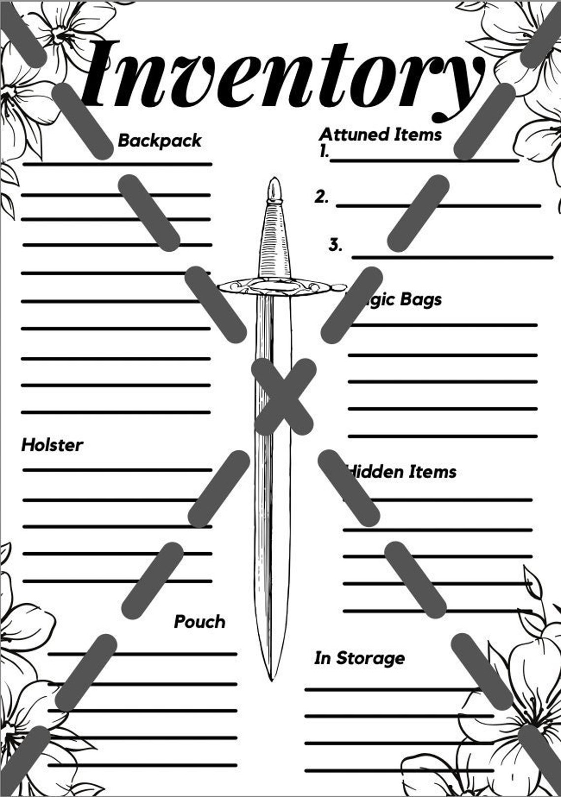 DND Inventory Tracker | Etsy