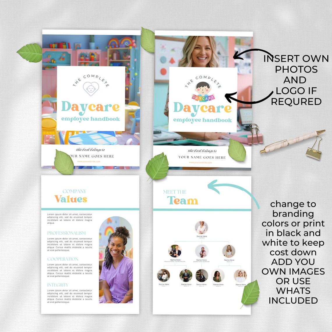 Employee Handbook Childcare, Daycare Employee Forms, Daycare Business ...