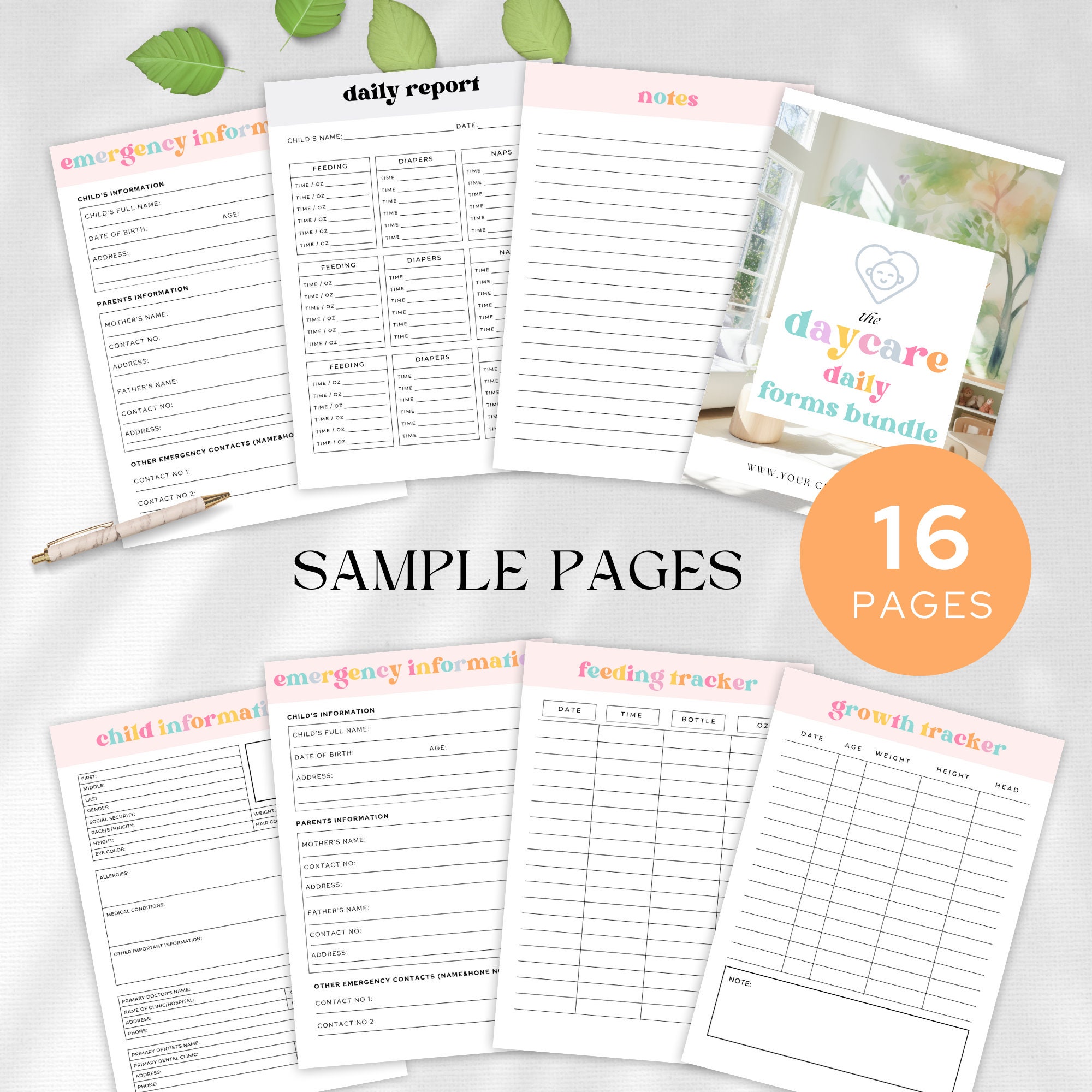 Daycare Forms Bundle, Childcare Provider Starter Kit Printables ...