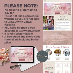 Canva Website Events Planner, Also Suitable for Wedding and Party ...