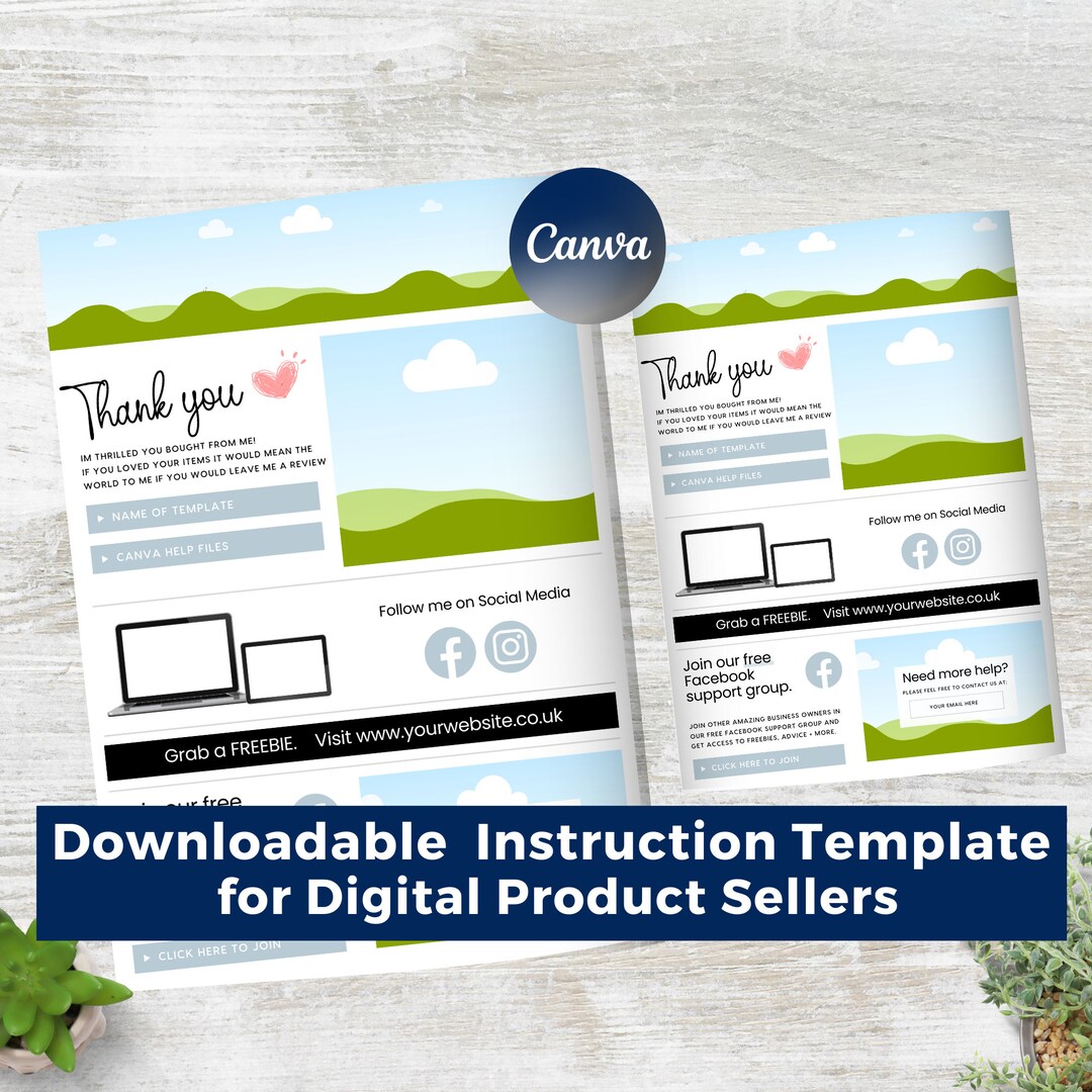 Canva Digital Download Instructions Download Instruction - Etsy
