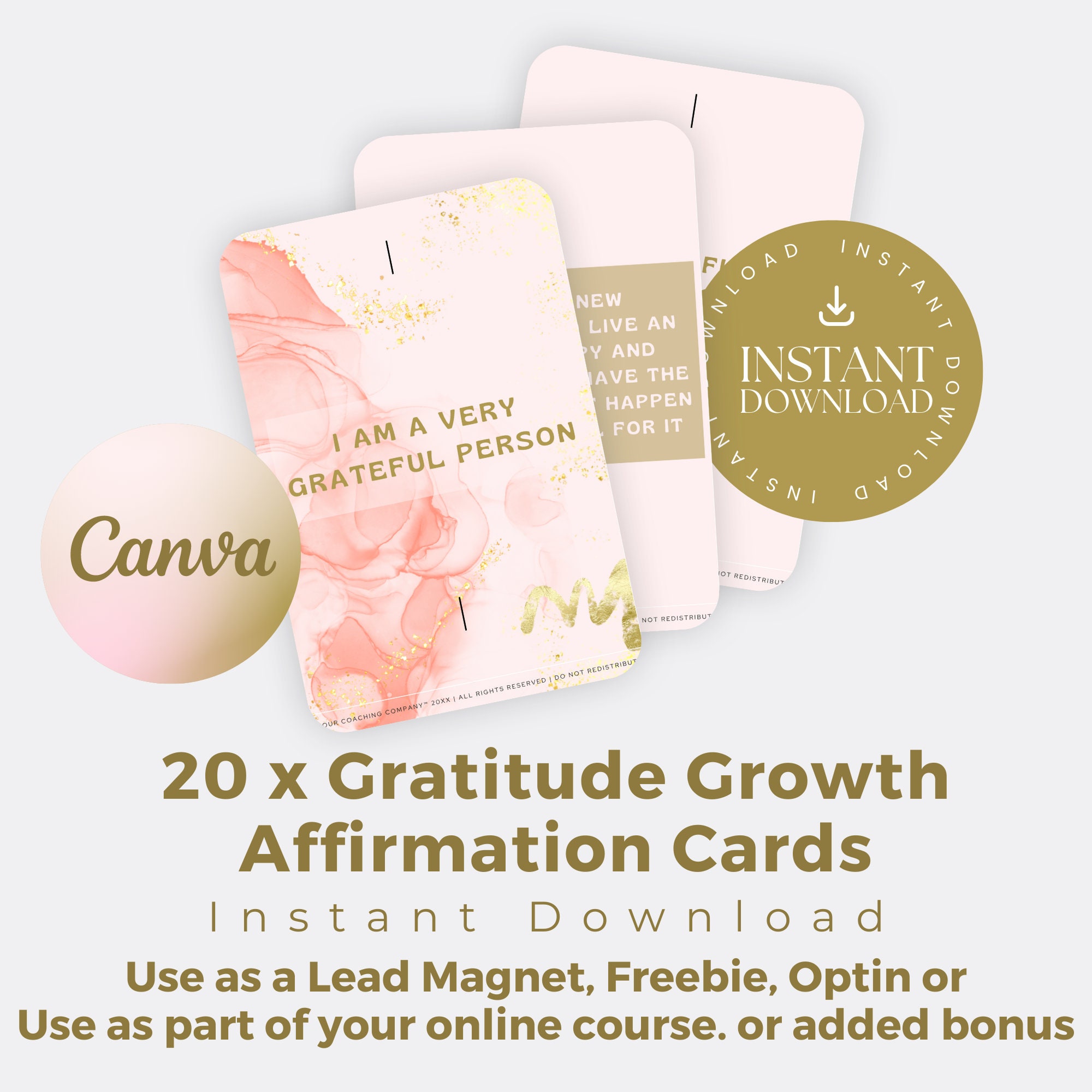 Canva Affirmation Cards Template Commercial Use, Coaching & Therapy ...