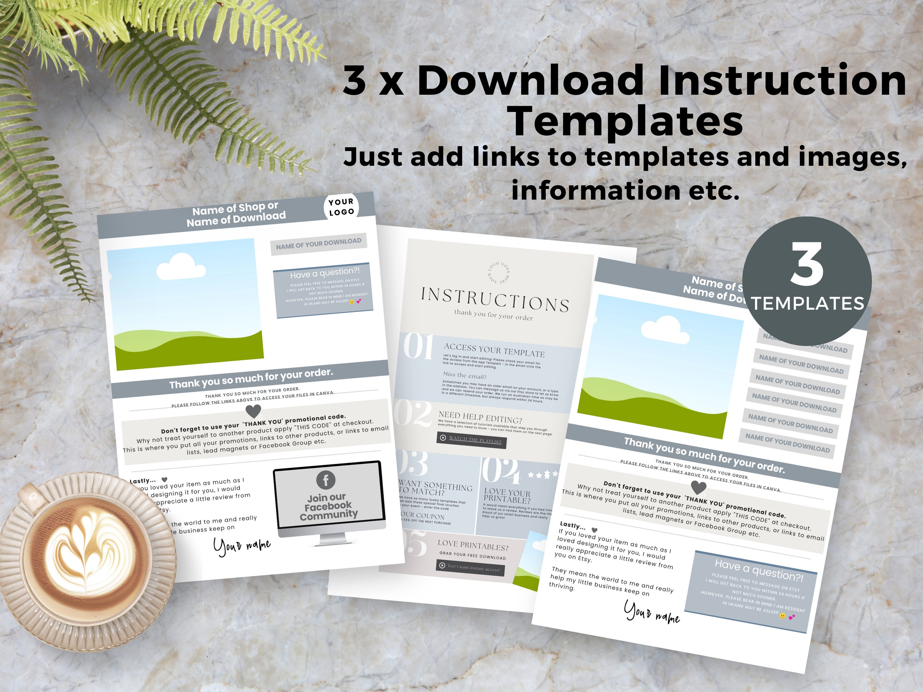 Canva Digital Download Instructions, Etsy Listing Template Digital ...