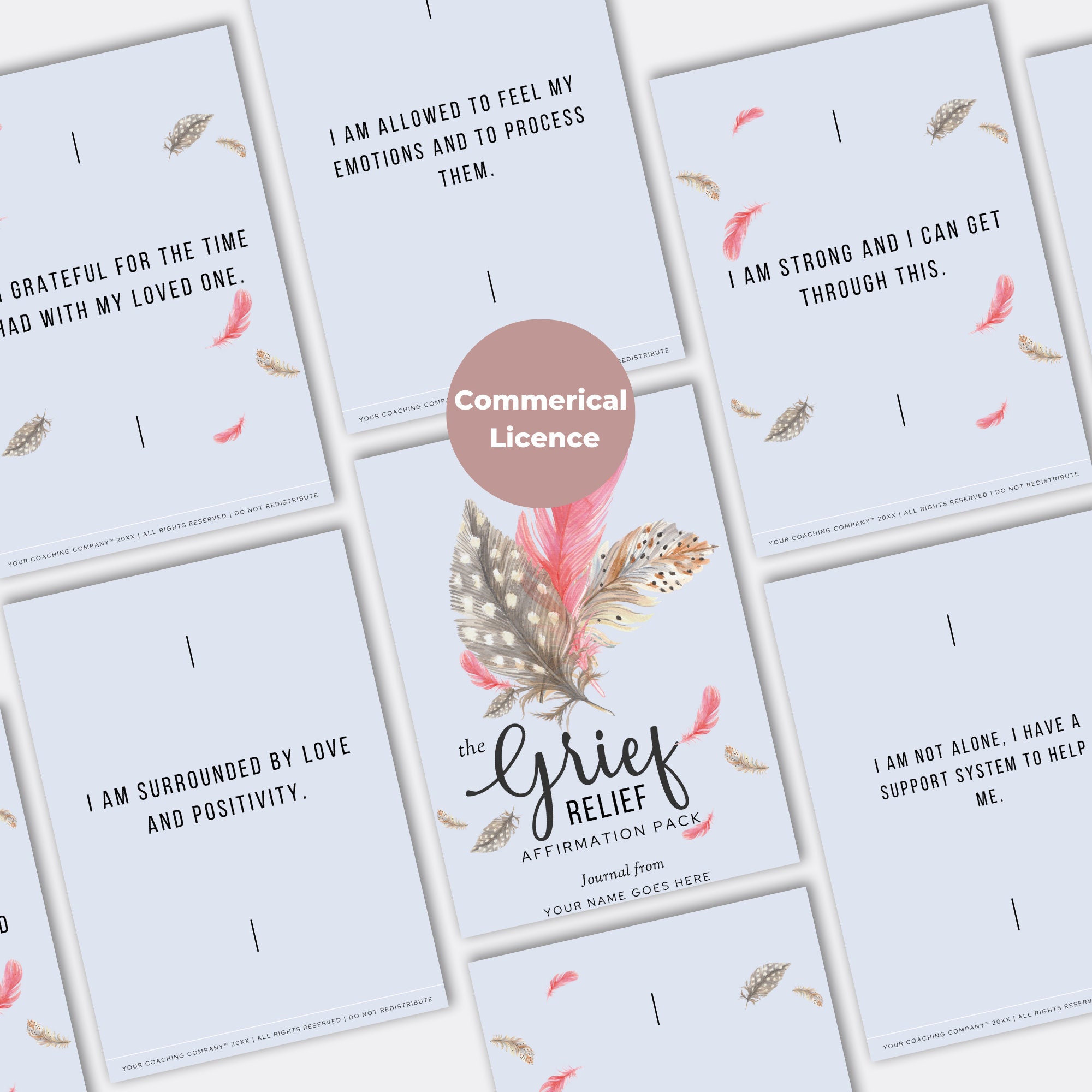 Grief Affirmation Cards Set, COMMERCIAL USE, Coping With Grief & Loss ...