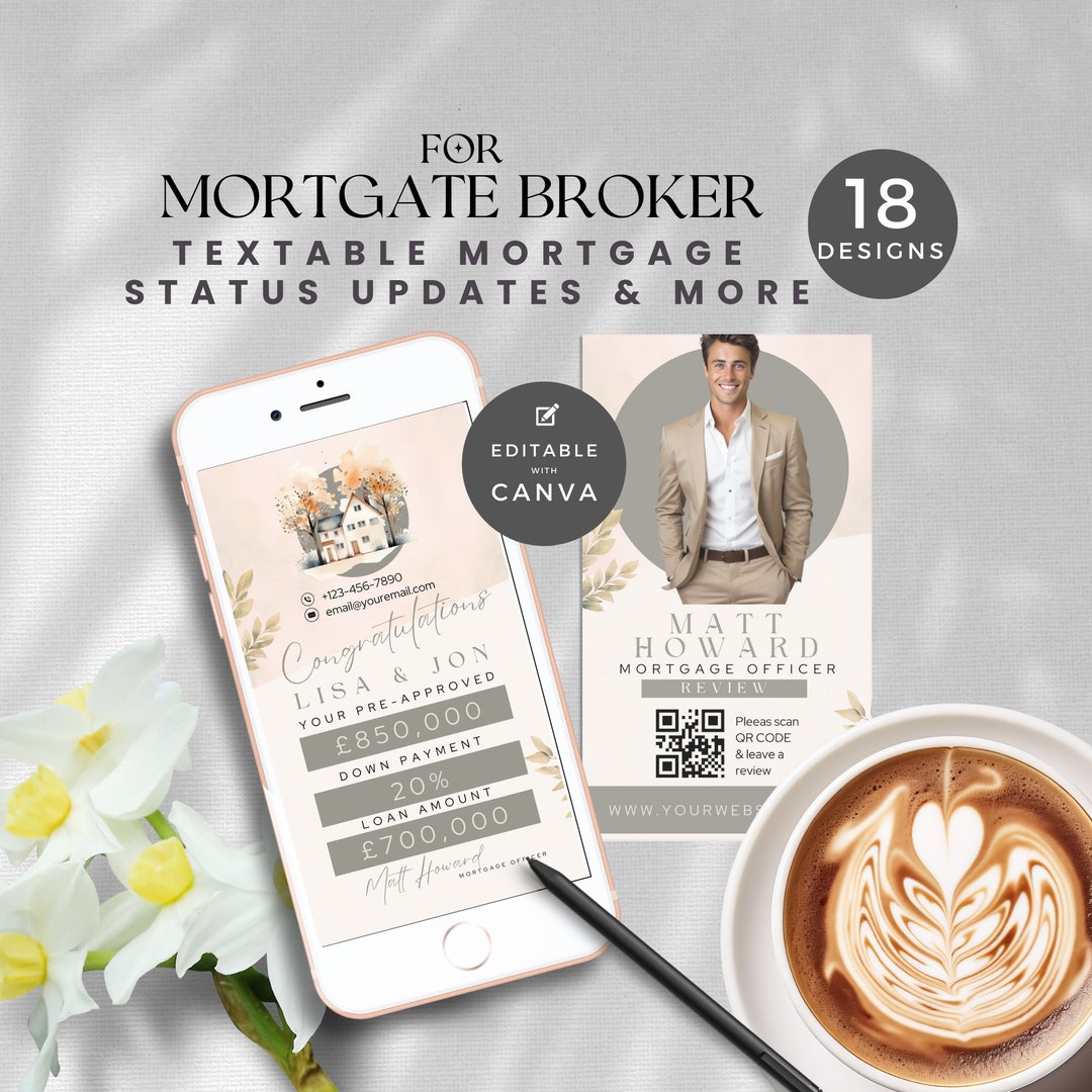 Mortgage Broker Business, Canva Mortgage Loan Status Update Cards ...