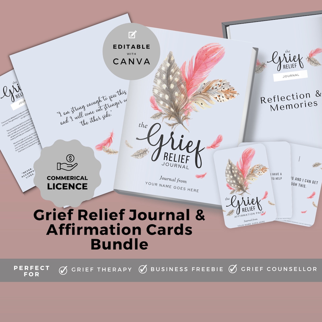 Guided Grief Journal With Prompts, Grief Processing Worksheets, Coping ...