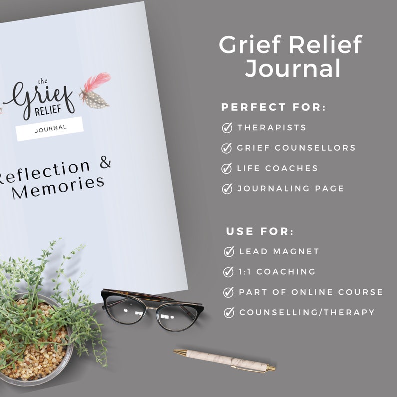 Guided Grief Journal With Prompts, Grief Processing Worksheets, Coping ...