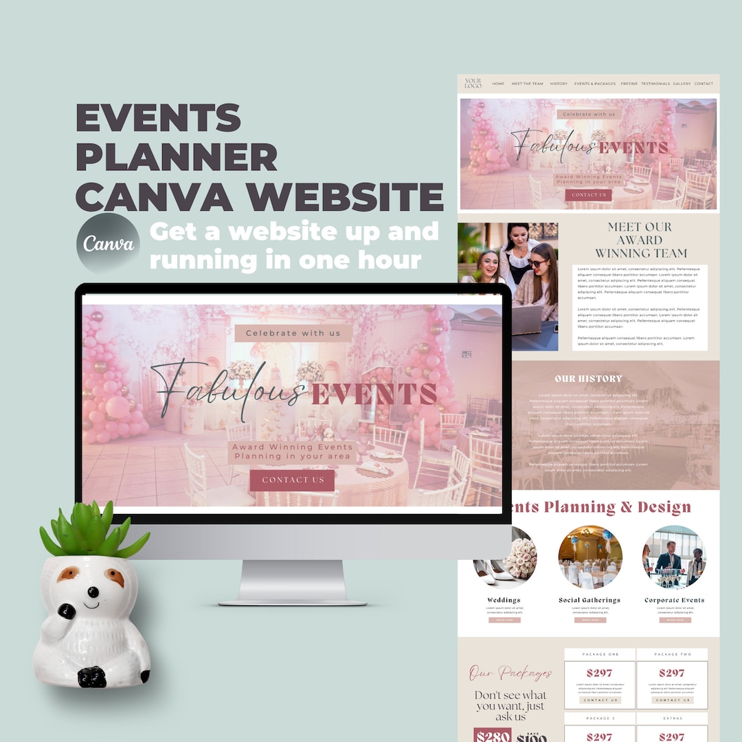 Canva Website Events Planner Also Suitable for Wedding and - Etsy