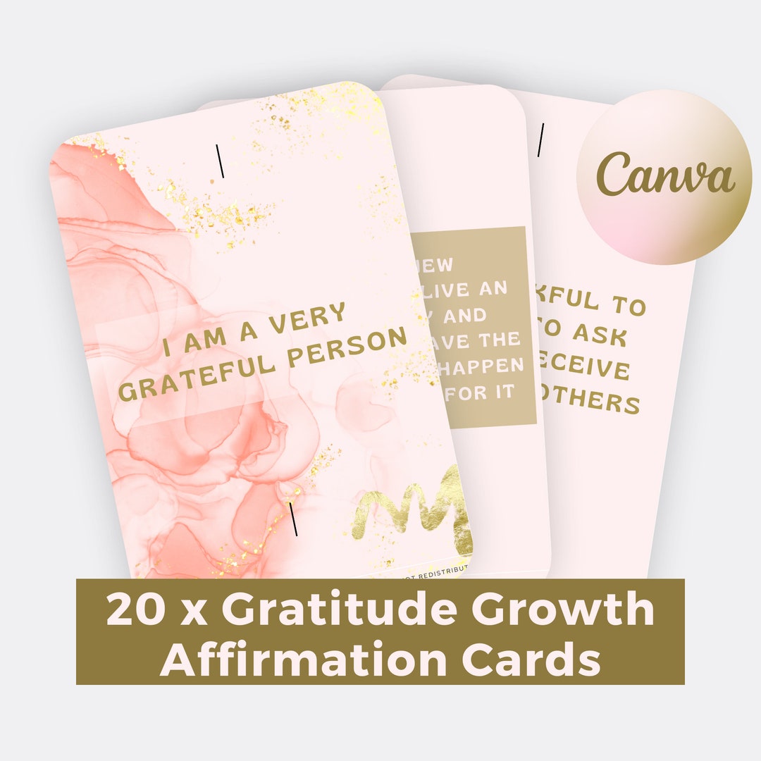 Canva Affirmation Cards Template Commercial Use, Coaching & Therapy ...