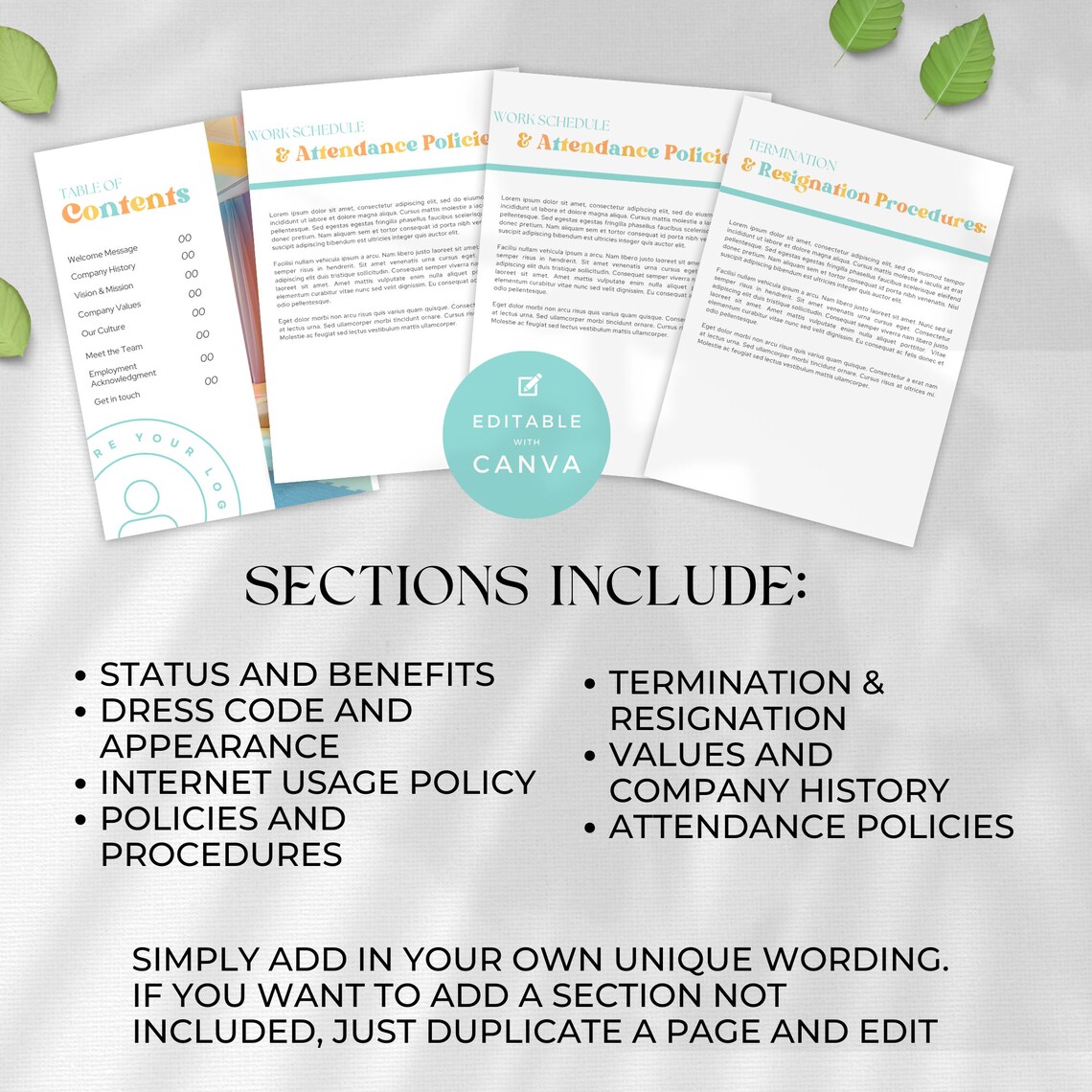 Employee Handbook Childcare, Daycare Employee Forms, Daycare Business ...