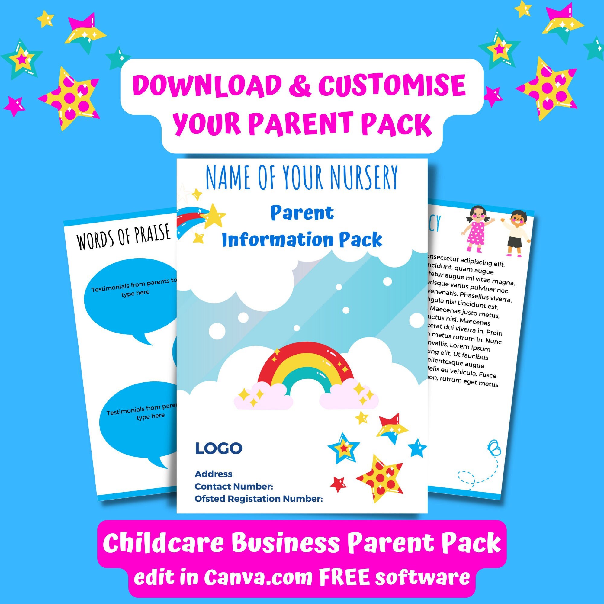 Childcare Parent Handbook, Home Daycare Parent Book, Daycare Provider ...