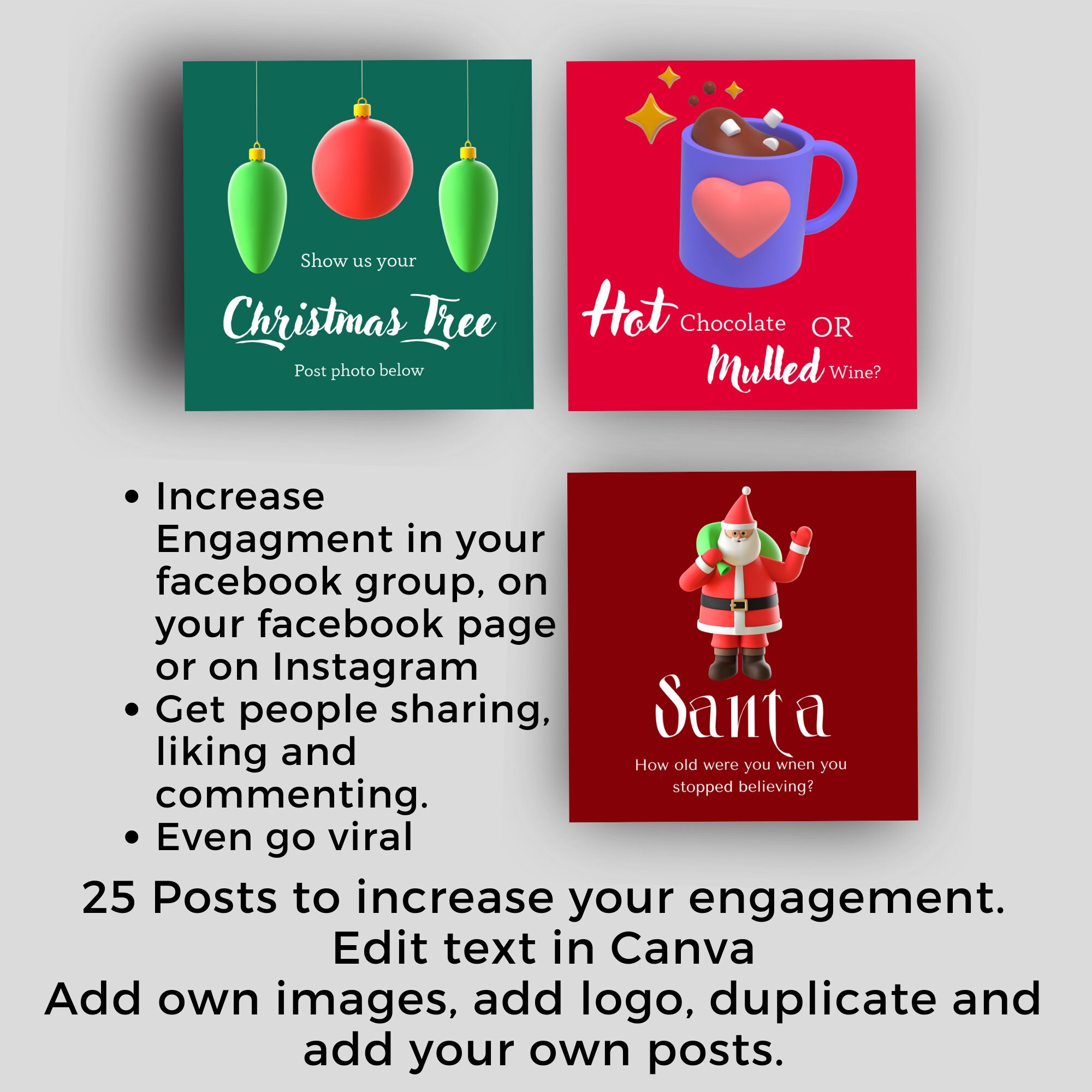 Instagram Post Christmas, Christmas Social Media Posts for Business ...
