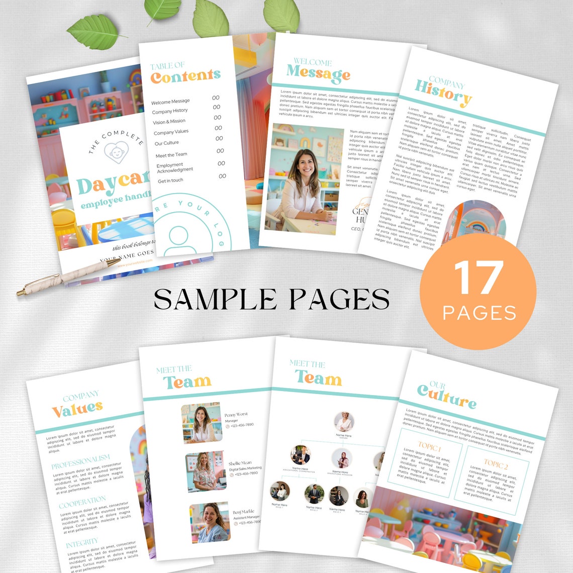 Employee Handbook Childcare, Daycare Employee Forms, Daycare Business ...