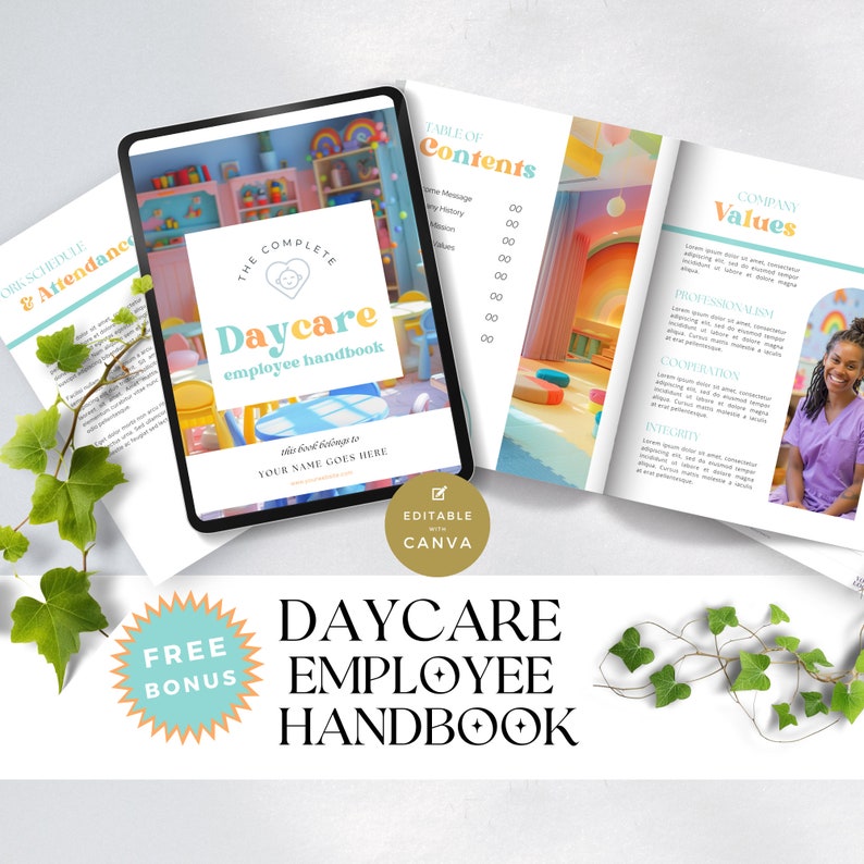 Employee Handbook Childcare, Daycare Employee Forms, Daycare Business ...
