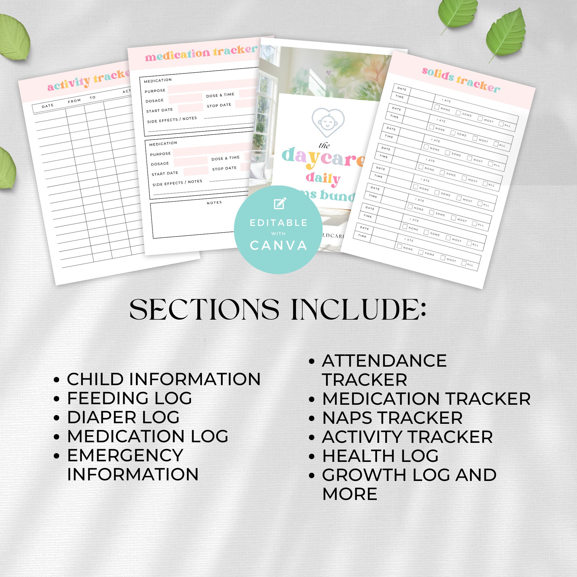 Daycare Forms Bundle, Childcare Provider Starter Kit Printables ...