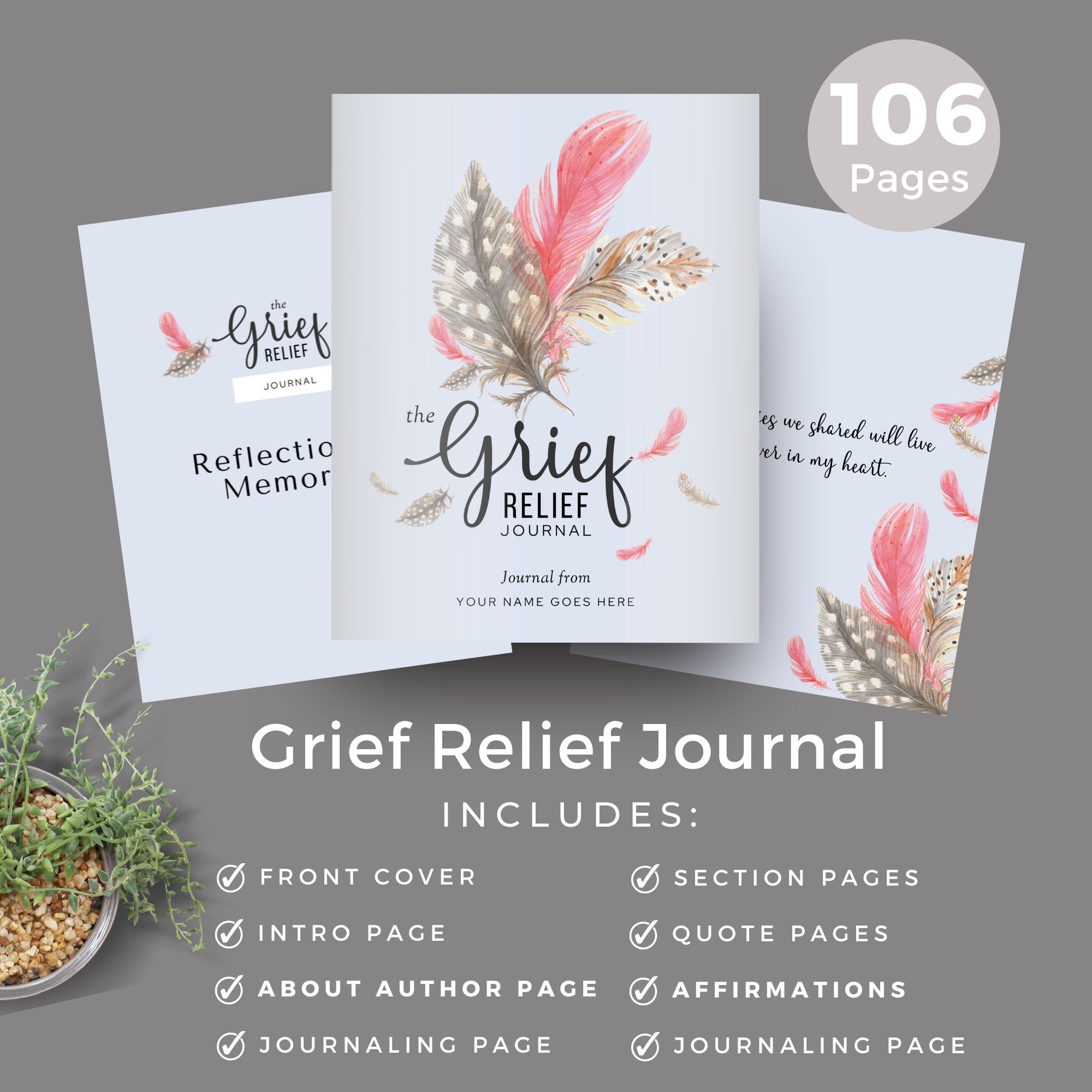 Guided Grief Journal With Prompts, Grief Processing Worksheets, Coping ...