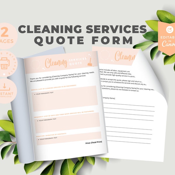 Cleaning Quote Template - Etsy