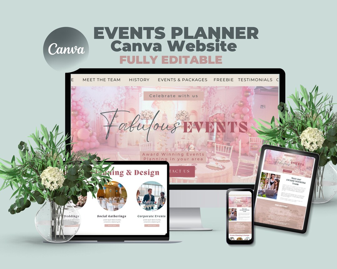 Canva Website Events Planner Also Suitable for Wedding and - Etsy