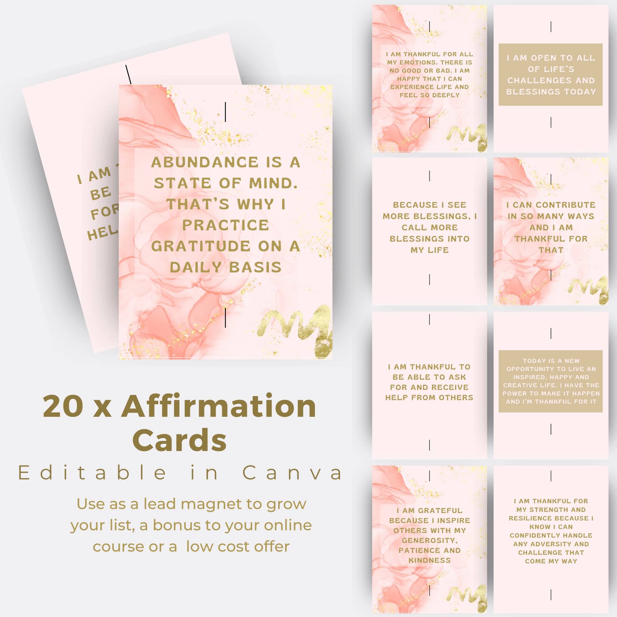 Canva Affirmation Cards Template Commercial Use, Coaching & Therapy ...