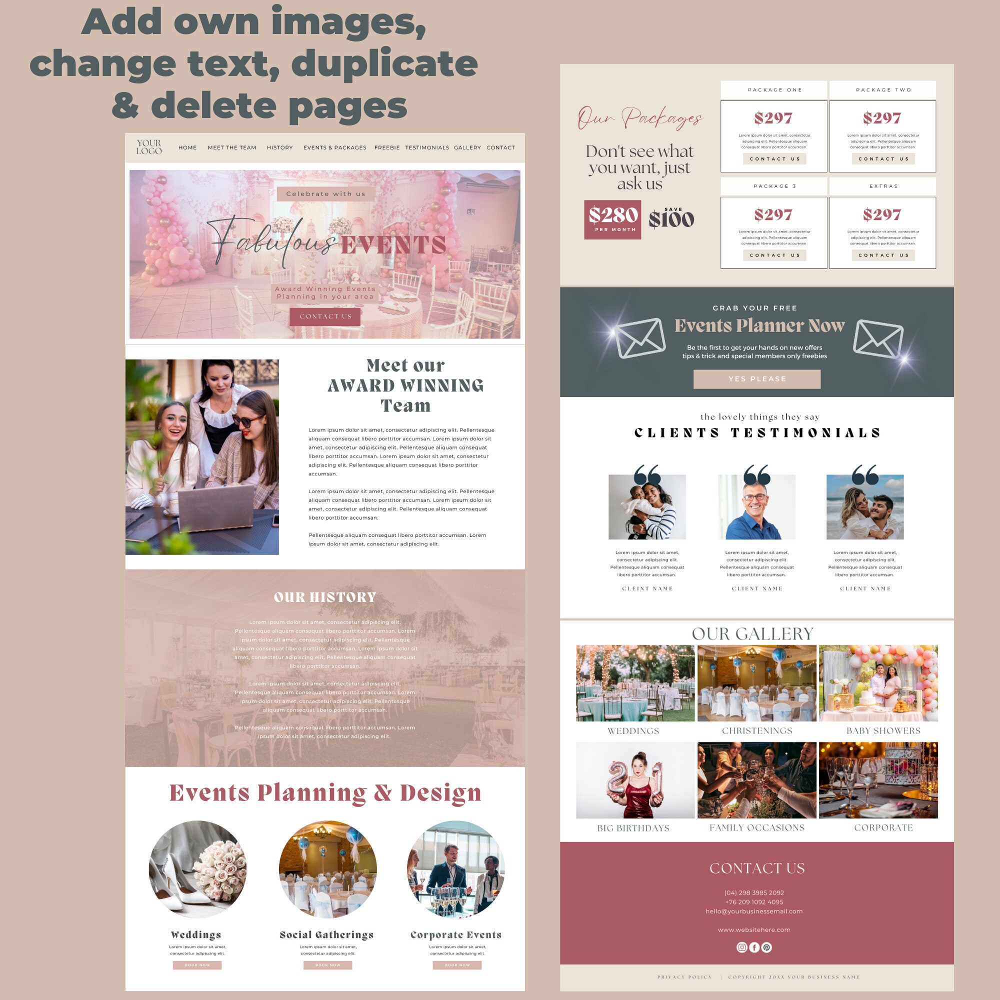 Canva Website Events Planner Also Suitable for Wedding and - Etsy