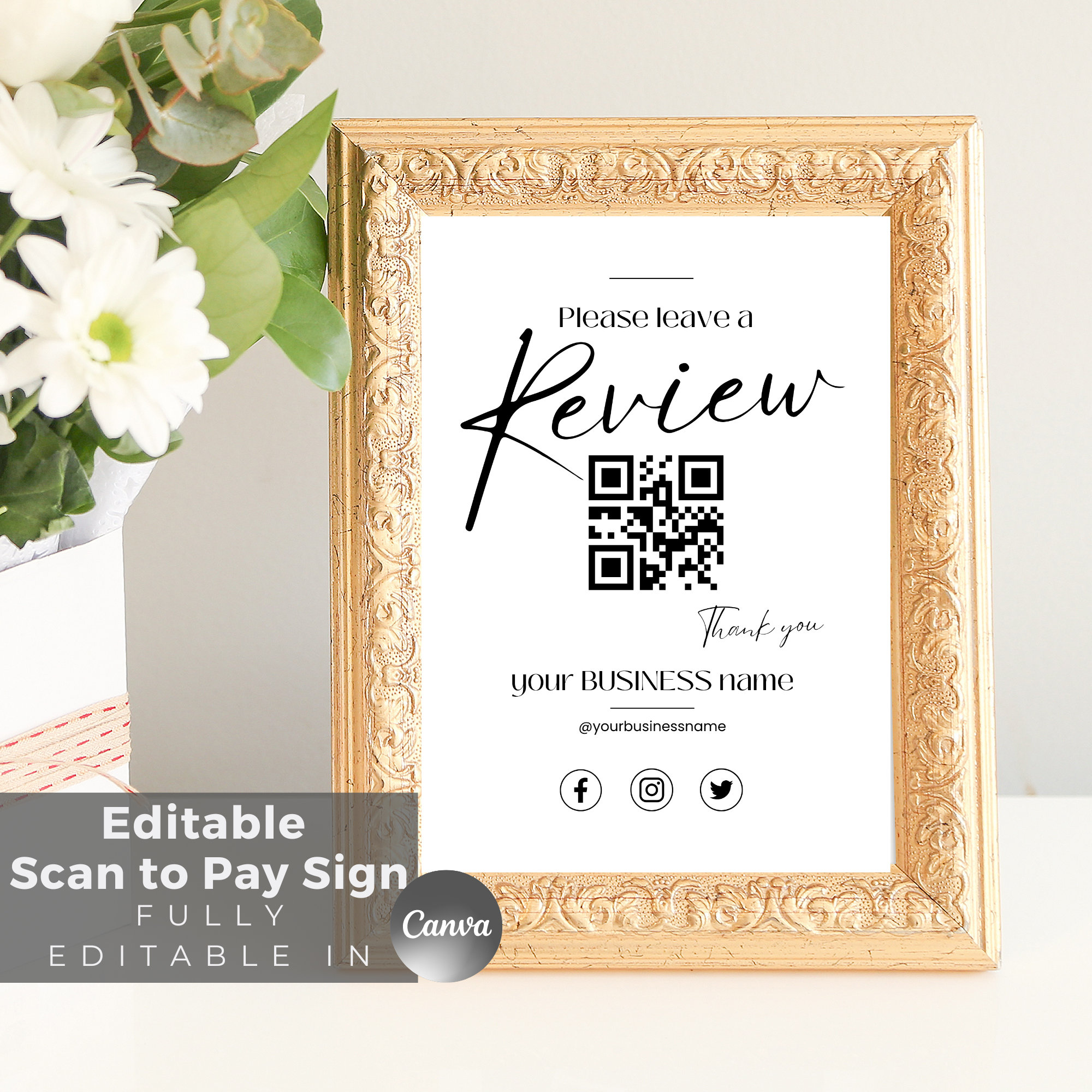 Review Printable QR Codes Business Printables Ask for Review QR Code ...