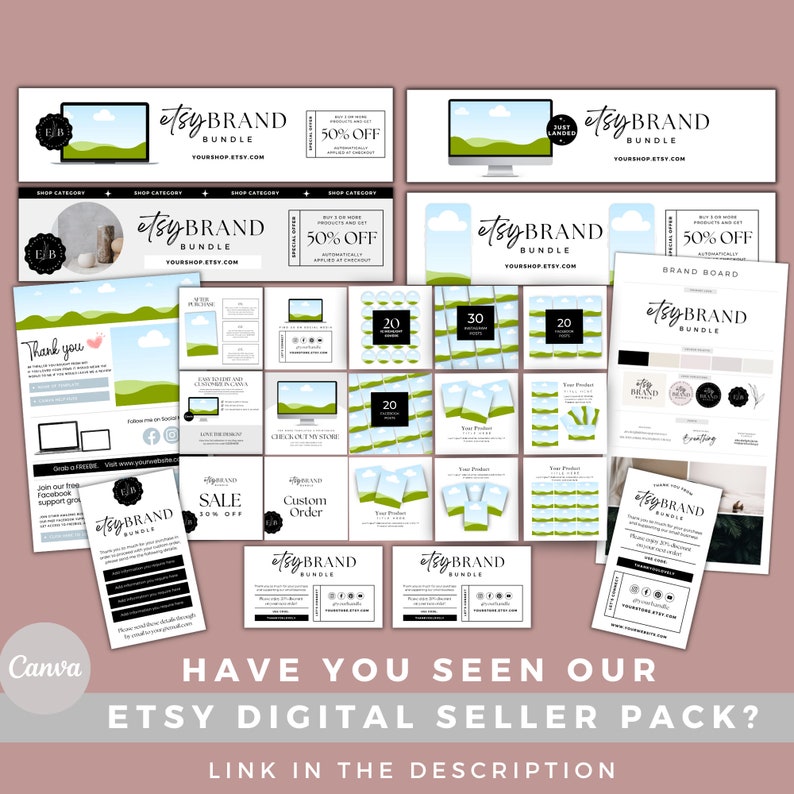Etsy Shop Banners Set, Canva Mockup Template for Marketing, Etsy Store ...