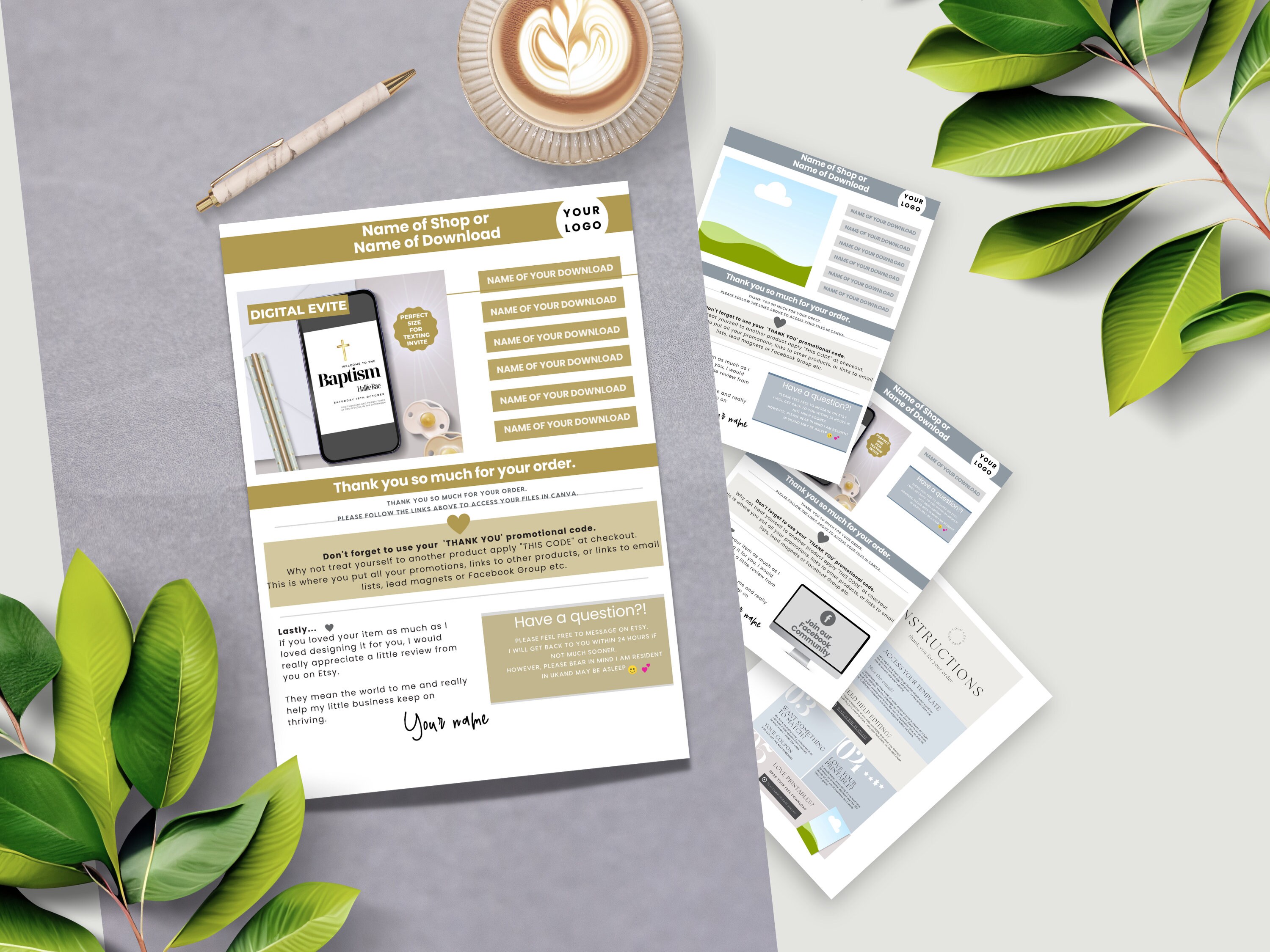 Canva Digital Download Instructions, Etsy Listing Template Digital ...